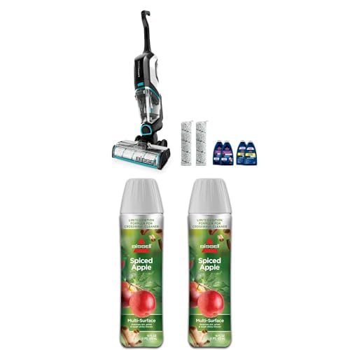 Bundle of BISSELL CrossWave Cordless Max All in One Wet-Dry Vacuum Cleaner and Mop for Hard Floors and Area Rugs, Black, 2554A + BISSELL® Limited Edition Spiced Apple Multi-Surface Formula 2-Pack