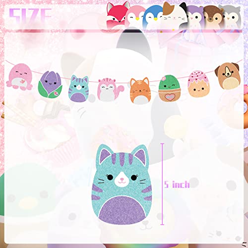 𝓢𝓺𝓾𝓲𝓼𝓱𝓶𝓪𝓵𝓵𝓸𝔀𝓼 𝓟𝓪𝓻𝓽𝔂 Squad Themed Birhthday Party Supplies for Girls Party Decorations Set for Kids and Boys Party Favors Included Banner Balloons Cake Cupcake Toppers