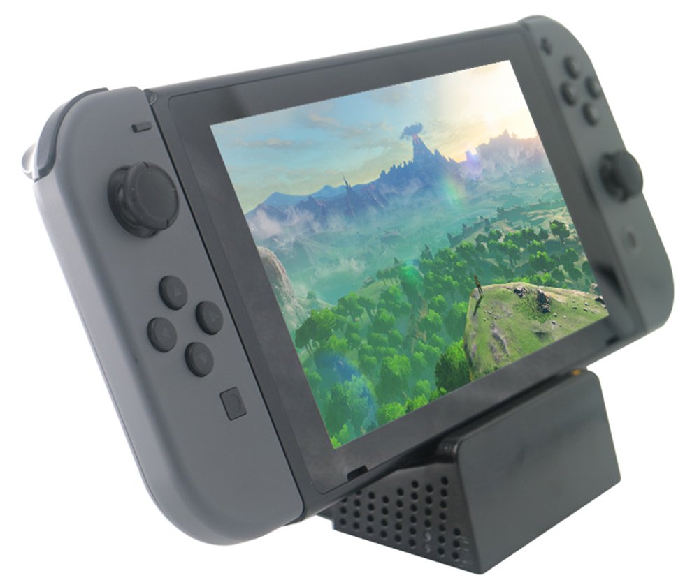 J&TOP Portable DIY Replacement Dock Mount Case for Nintendo Switch,Black(Only The Case)