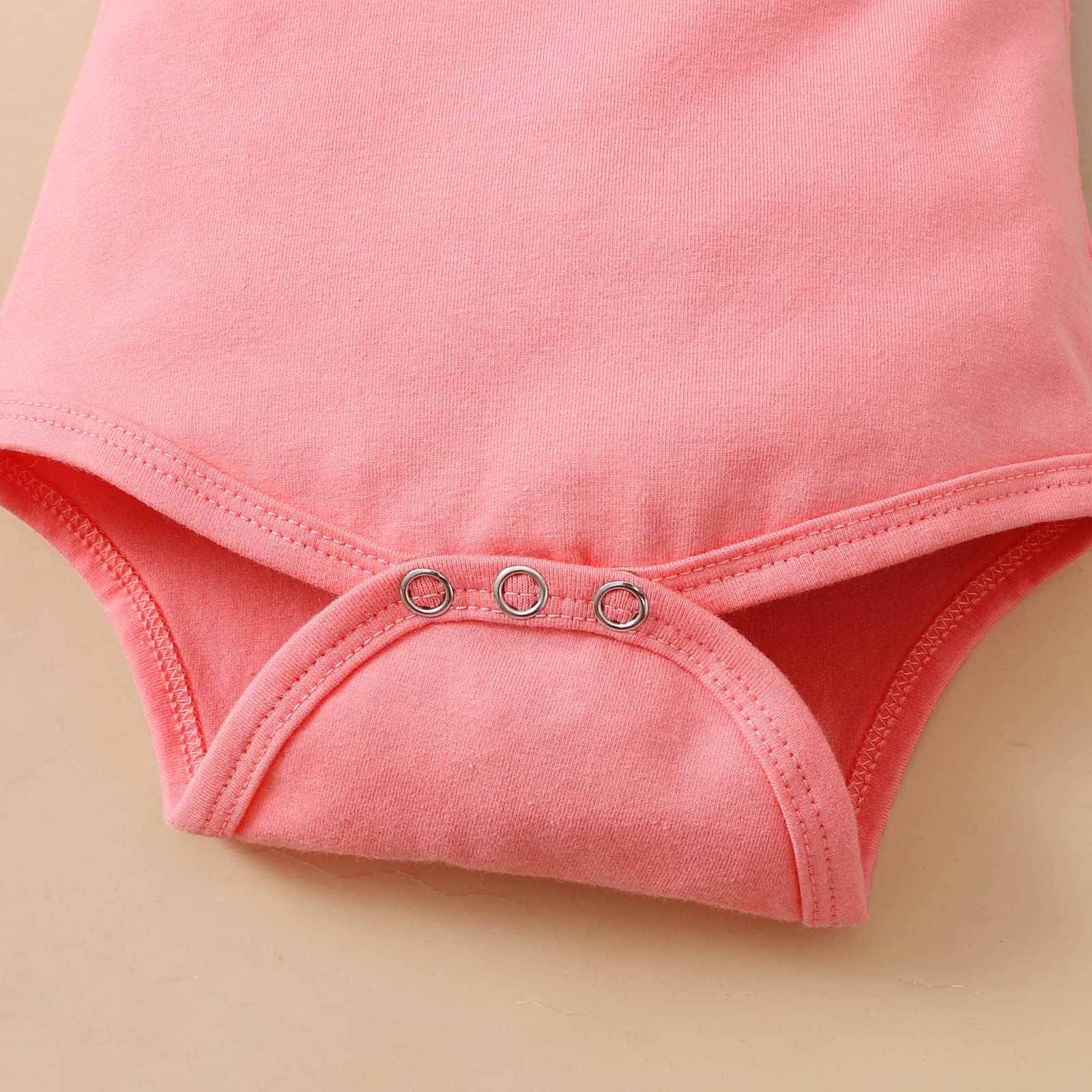 MIEKISA baby girls rompers flared pants suits headband free (Pink, 6-12 Months)