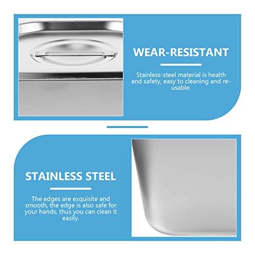 Kichvoe Aluminum Pans Stainless Steel Steam Pan Anti-jam Steam Table Pan Hotel Pans Restaurant Buffet Tray Dinner Food Container with Lid for Event Party Holiday Chafing Dish Buffet Set