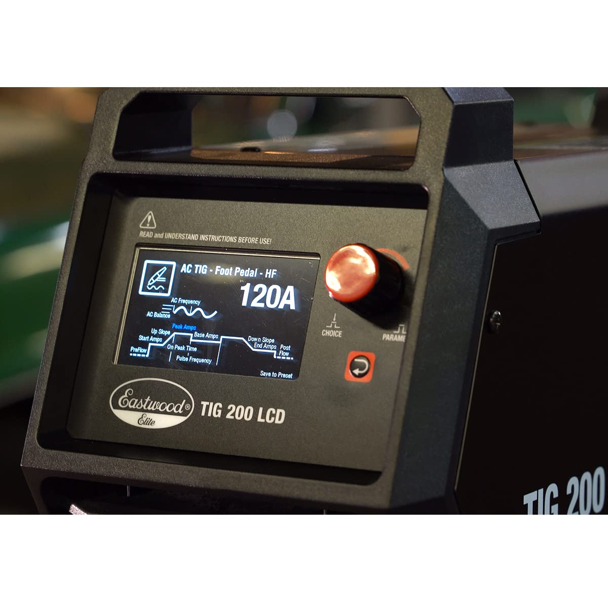 Eastwood Elite 200 Amp LCD Digital Tig Welder AC/DC | Pro Welding Machine with Pulse Capability | Color LCD Screen | Latest Welder Inverter Technology | Aluminum Welder & Stick Welder | 120V 240V