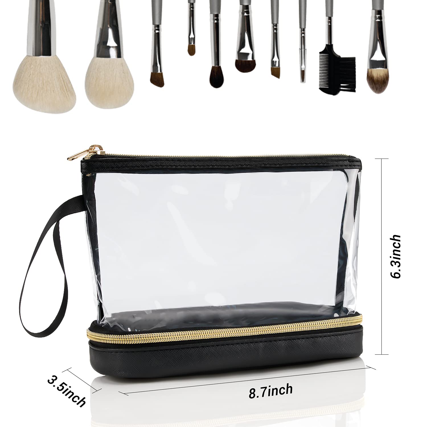 Ethereal Small Cosmetic Bag, Double Layer Makeup Brush Organizer Bag Large Capacity Makeup Bag for Purse Travel Makeup Pouch for Accessories