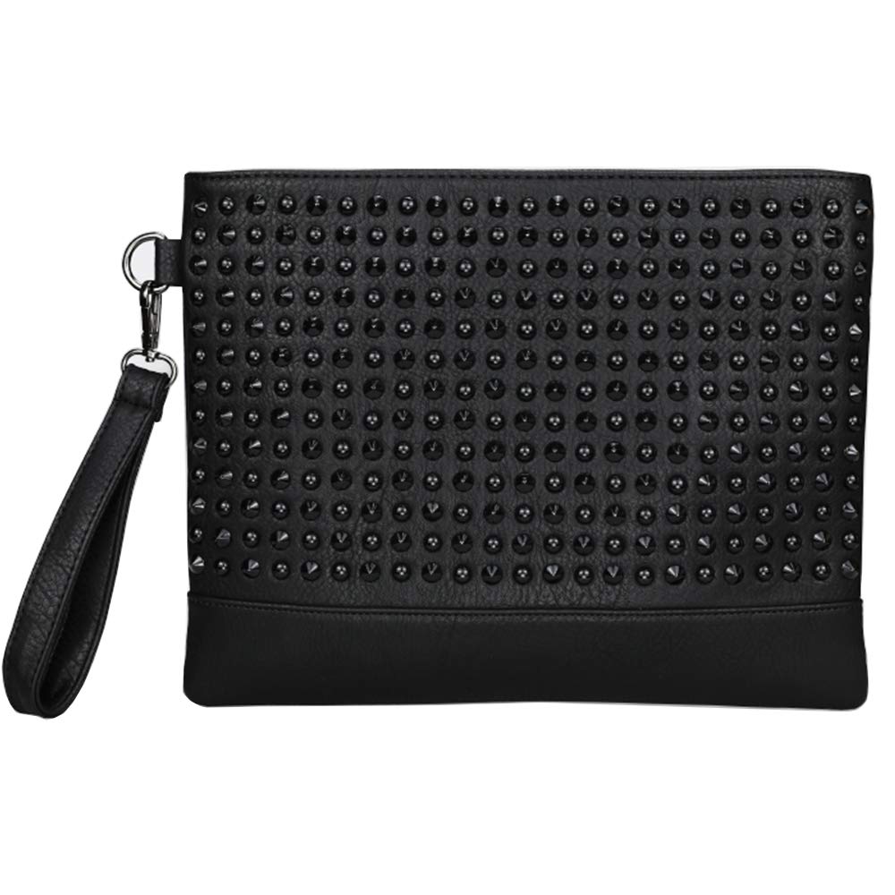 Segater® Women & Men Rivet Clutch Ladies Punk Style Purses Soft Leather Studded Cell Phone Shoulder Bag Crossbody Bag