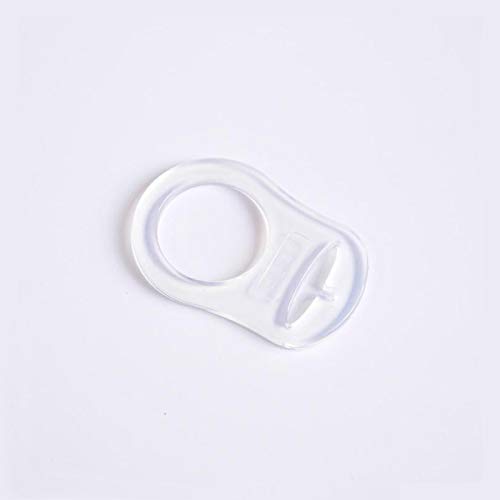 Sutoyuen 10 Clean Food Grade BPA Free Transparent Silicone Adapter Rings Holder for Button Style Maam Dummy Baby Pacifier Soother Teething Ribbon Clip