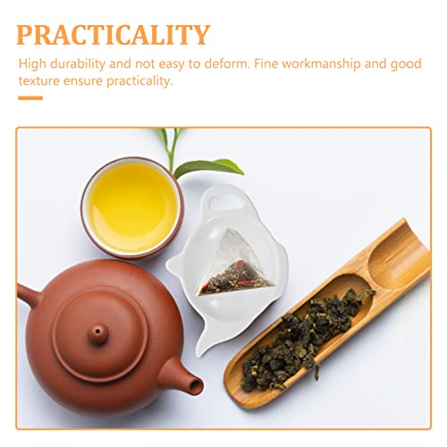 Kichvoe Tea Holder Ceramic Tea Bag Holder Caddy Plate Cute Teapot Shaped Teabag Coaster Tray Teaspoon Rest Sauce Dip Bowl Seasoning Dish for Dessert Fruit Appetizer Serving Dish Tea Bag Organizer