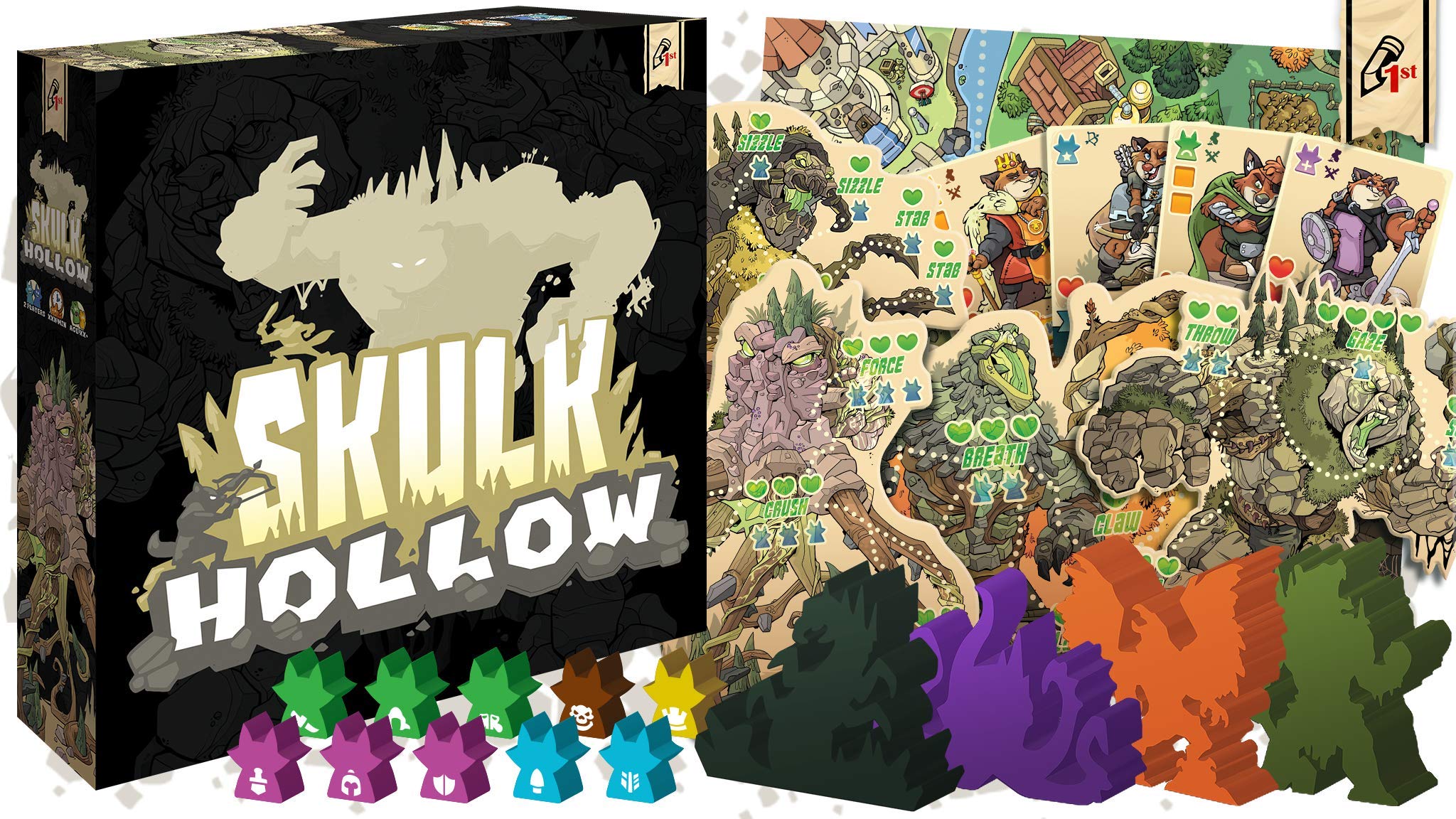 Pencil First Games: Skulk Hollow Board Game – an Asymmetric Tactics Game of Giant Guardians and Clever Foxes, 2 Players, Ages 12 and up