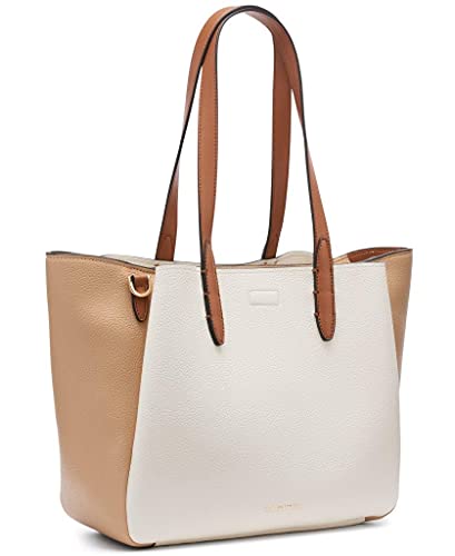 Calvin Klein Millie Novelty Tote, Cherub White/Rye/Caramel Combo