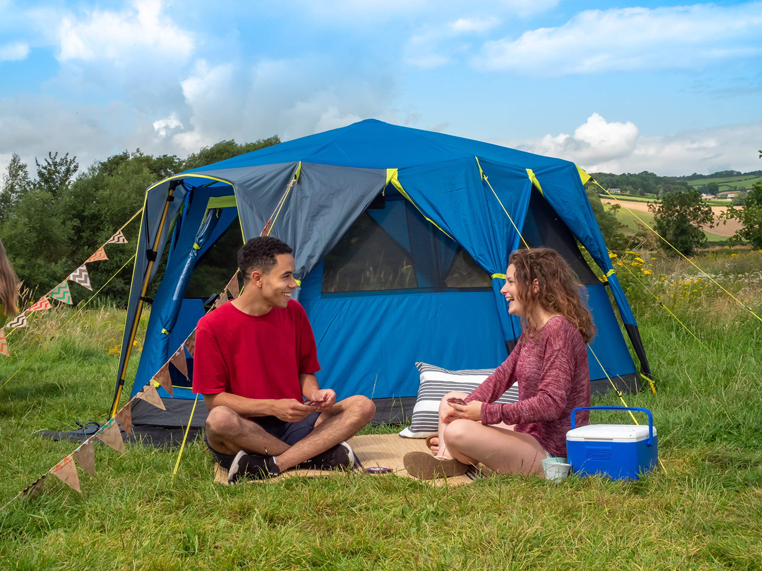 Coleman Tent Octago, 3 Man Tent Ideal for Camping in The Garden, Dome Tent, Waterproof 3 Person Camping Tent with Sewn-in Groundsheet