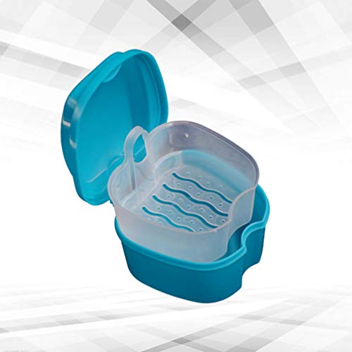 ENDYAK Denture Case Denture Case with Strainer Denture Bath Box False Teeth Storage Box Container Holder for Travel Retainer Cleaning Denture Cup