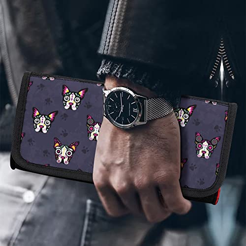 Colorful Dogs, Bulldog Carrying Case Storage Holder Bag Printed Handbag for Switch Console Game and Slots Cards Accessories
