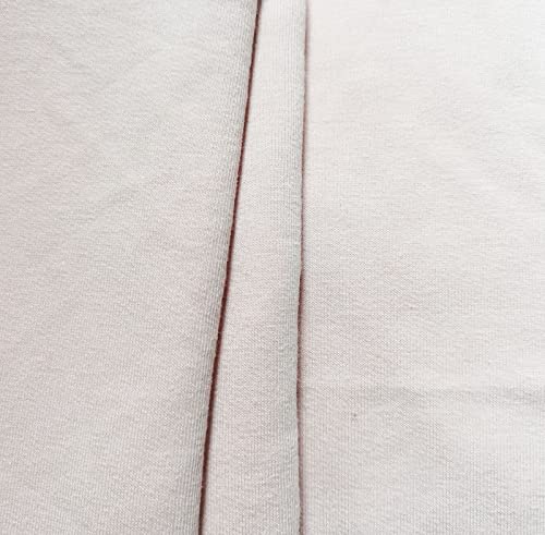 JOSDIOX Fabirc by The Yard French Terry Knit Fabric Slightly Stretchable Knitting Fabric for Jacket, Hoody,Pant,Pullover Pet Cloth or DIY Fabric (Likes Beige 1Y)