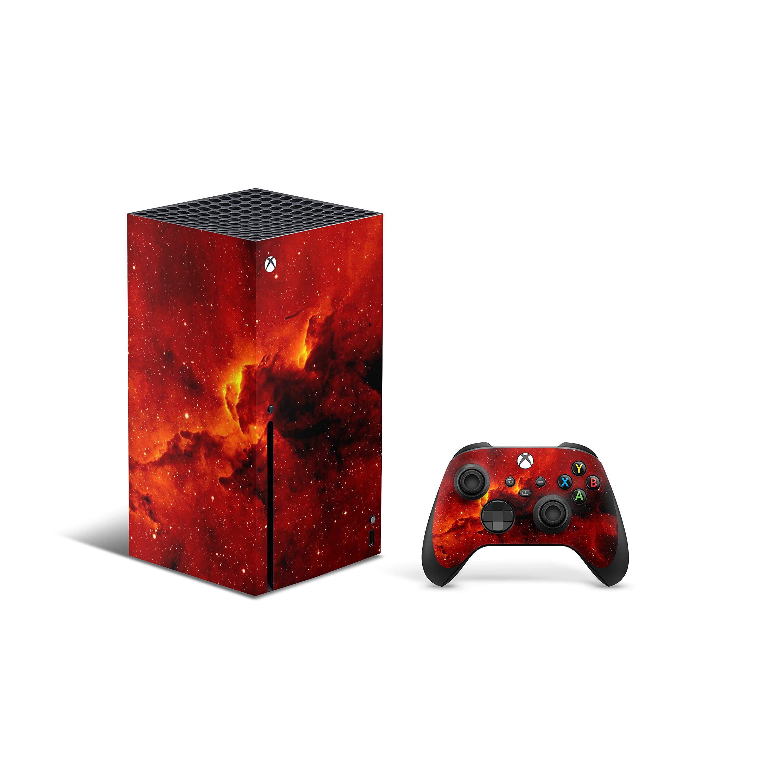 ZOOMHITSKINS Compatible with X1 Series X, Red Galaxy Stars Universe Space Cosmos Sky Night, Durable, Bubble-Free, Made in USA