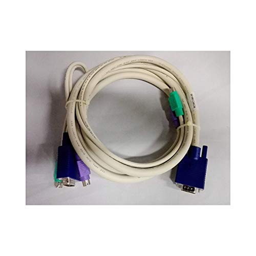Color-Coded Single KVM Cable PS2 Mouse, Keyboard VGA Cable for switchview OSD, 10-ft