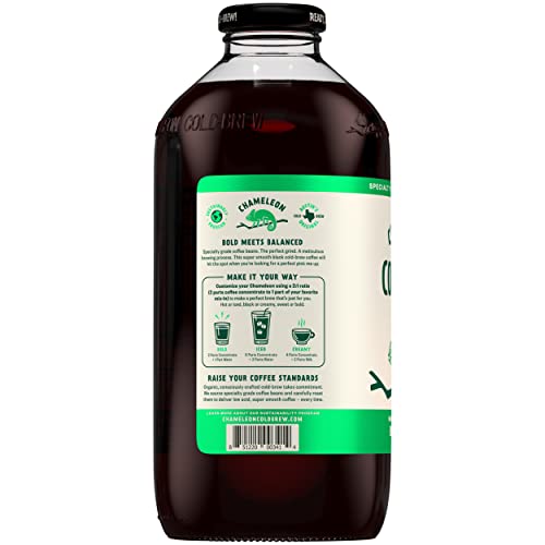 Chameleon dark roast Liquid Organic Cold Brew Concentrate Black Coffee, 32 fl oz.