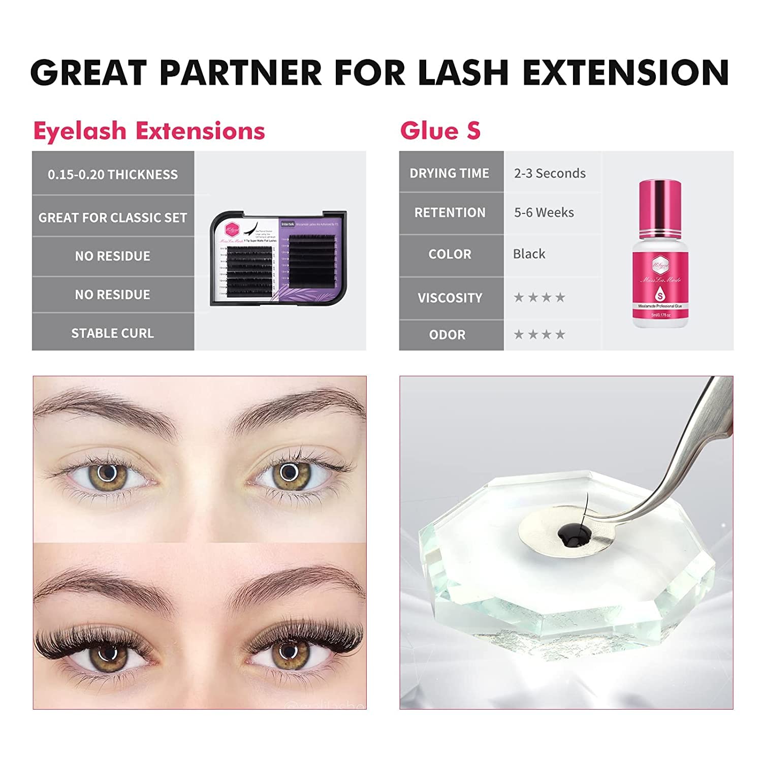 MIILAMOD Eyelash Extension Kit,Training Lash Extension Supplies for Beginners,Lash Mannequin Head With Replaced Eyelids Silicone Training Exercise Set,Eyelash Extension Practice Kit
