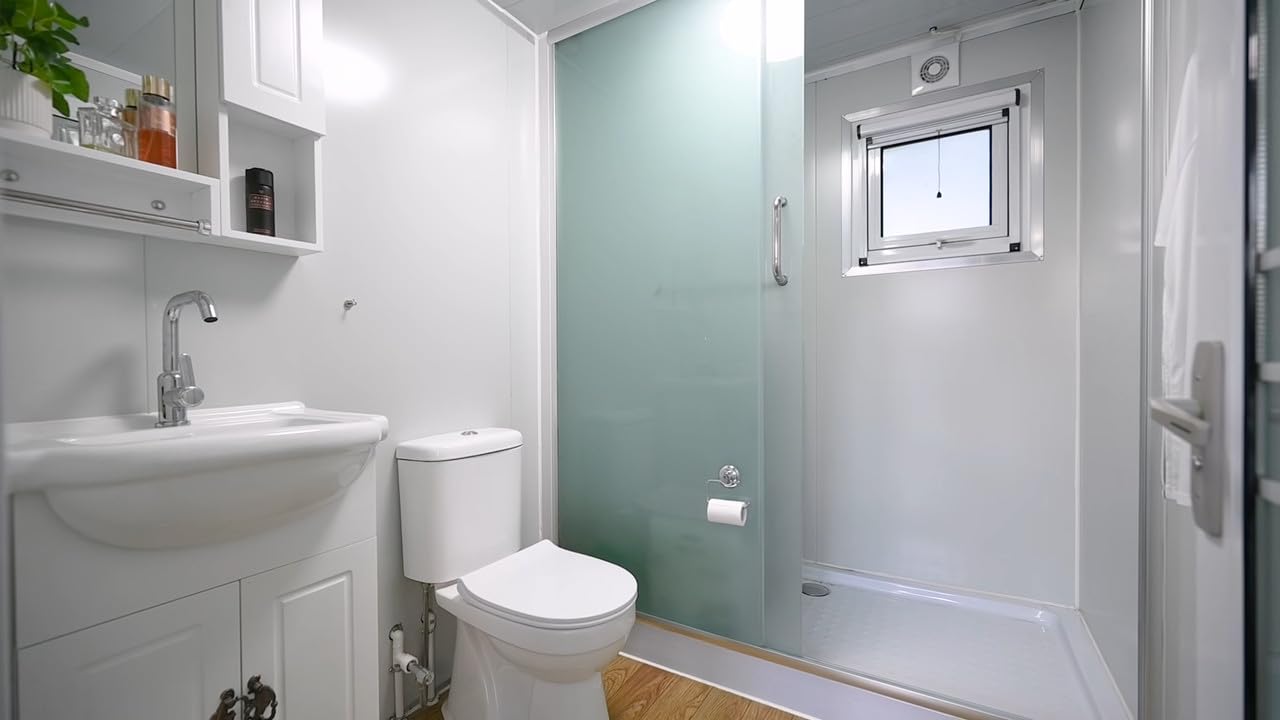 Elite Nest Prefab Tiny Home | Lvl 12 Typhoon Resistant | 20 ft Super Insulated, Fire Resistant, and Quick Setup | Standard Perfect House to Live in | Modern & Sustainable, White, 198168937938