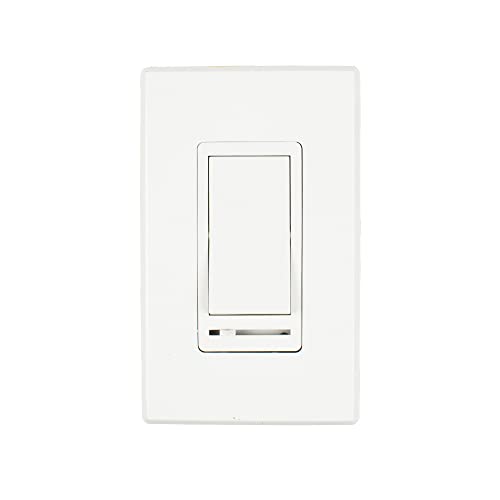 CLEANLIFE Single Pole LED Dimmer Switch - Modern, Low Profile TRIAC Dimmer Light Switch - 3-Way Rocker - Universally Compatible with All UltraLux Light Fixtures - Light Switch Cover Plate Included