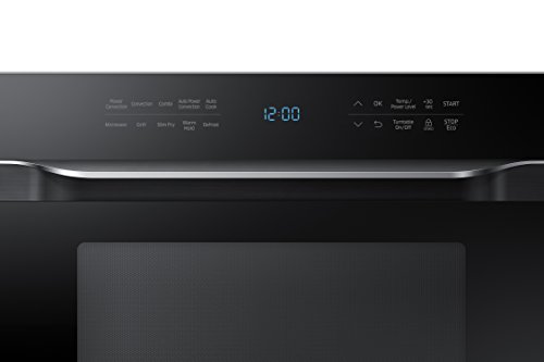 SAMSUNG 1.2 Cu Ft PowerGrill Duo Countertop Microwave Oven w/ Power Convection, Ceramic Enamel Interior, Built-In Capability, 900 Watt, MC12J8035CT/AA, Fingerprint Resistant Stainless Steel, Black