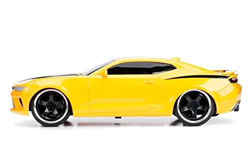 Jada 98728 Toys Hyperchargers 1: 16 Big Time Muscle R/C '16 Chevy Camaro Ss Vehicle, 1/16 Scale, Yellow With Black Stripes