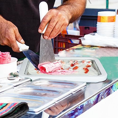 Instant Ice Cream Maker, Rolled Ice Cream Machine, Flat Tray Ice Cream Maker Ice Cream Maker Pan and Scraper, Manual Small Portable Ice Cream Roller Pan to Make Frozen Yogurt, Ice Cream and Fruit