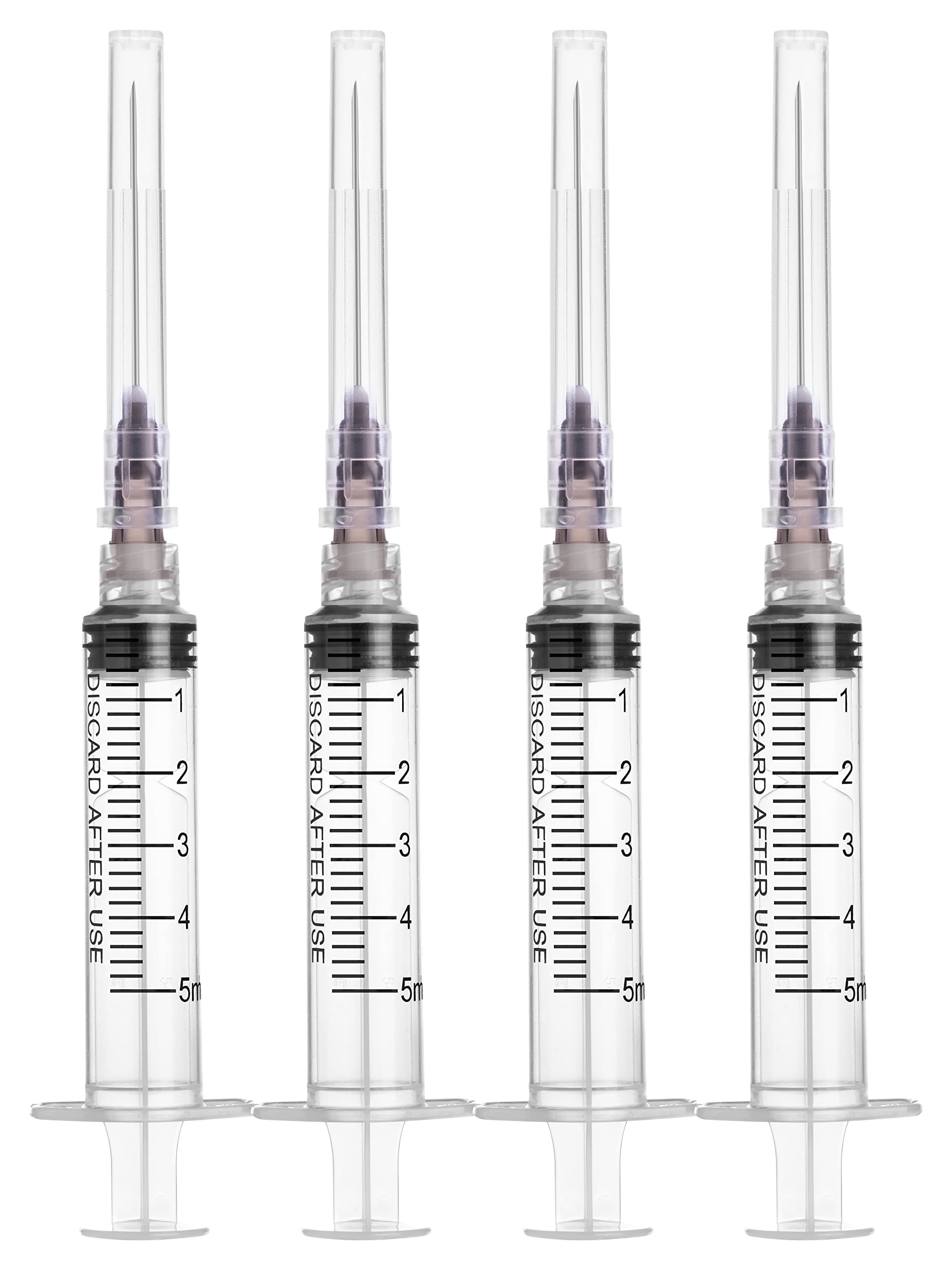 Disposable 5ml-cc Syringe with 22 Gauge 1 Inch Needle, Individual Wrapped, Pack of 20