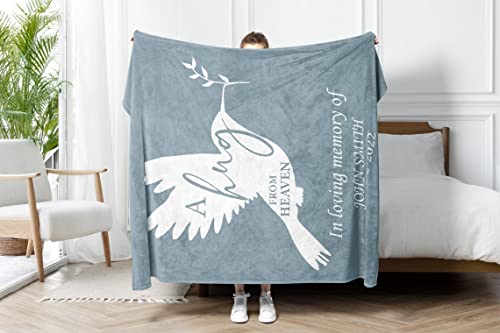 Personalized Memorial Blanket Custom Throw Blanket In Loving Memory of Mom Dad Sorry for Loss Sympathy gift Remembrance Gift Bereavement Gift (Minky, 30x40 inches)