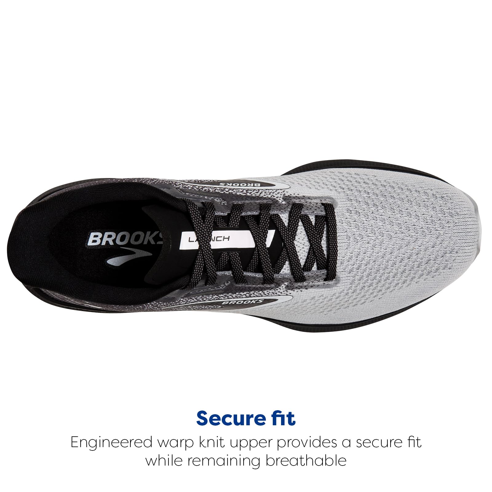 Brooks Men’s Launch 10 Neutral Running Shoe - Black/Blackened Pearl/White - 11.5 Medium
