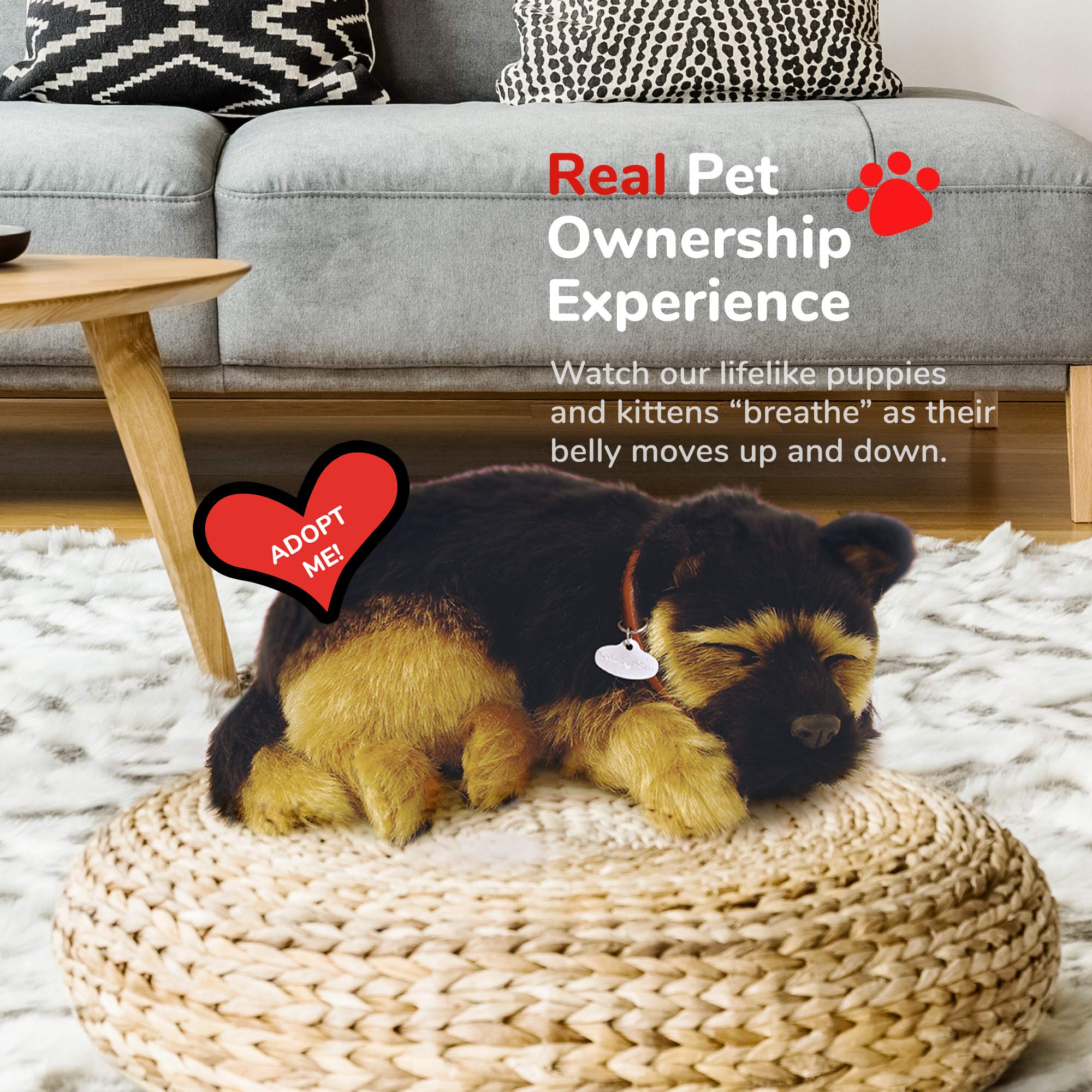Perfect Petzzz - Original Petzzz German Shepherd, Realistic, Lifelike Stuffed Interactive Pet Toy, Companion Pet with 100% Handcrafted Synthetic Fur