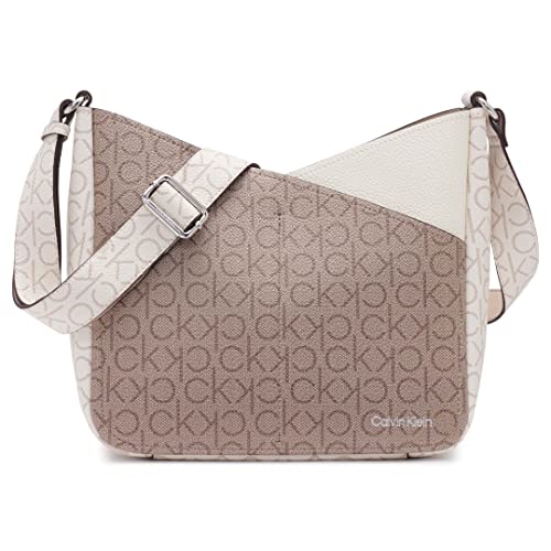 Calvin Klein Zoe Crossbody, Almond/Taupe/Vanilla/Khaki/Cherub White Logo
