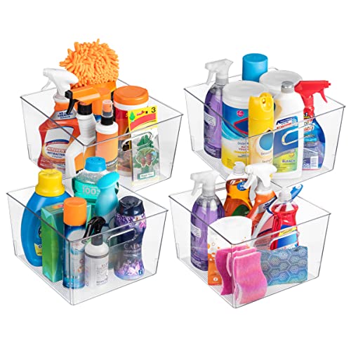 ClearSpace Clear Plastic Storage Bins – XL 6 Pack Perfect Kitchen or Pantry Organization Fridge Organizer and Storage Bins, Cabinet Organizers