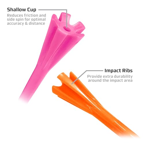 Performance 2.75’’ Plastic Golf Tees, Neon Mix, 30 Pack