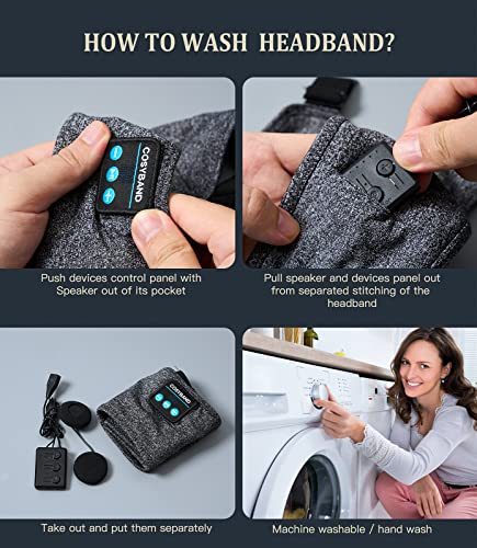 Perytong Sleep Headphones Adjustable, Wireless Sleep Earbuds, Ear Muffs for Sleeping Bluetooth Headband Headphones with Thin Speakers, Sleeping Headphones for Workout,Yoga,Travel,Gift for Women Men
