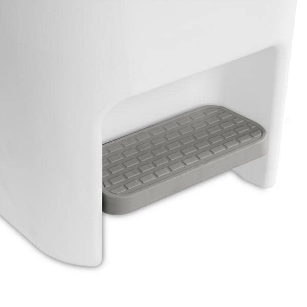 Sterilite Slim Trash Can with Lid, Step On 11 Gal White Kitchen Garbage Can for Bathroom, Bedroom, Home, and Outdoor, Wholesalehome Microfiber Cleaning Cloth Included