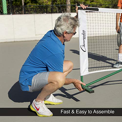 Champion Sports Portable Pickleball Net: Regulation Size Pickle Ball Net System - Easy Assembly Pickleball Nets with Carry Bag - 22β Wide x 36β Tall