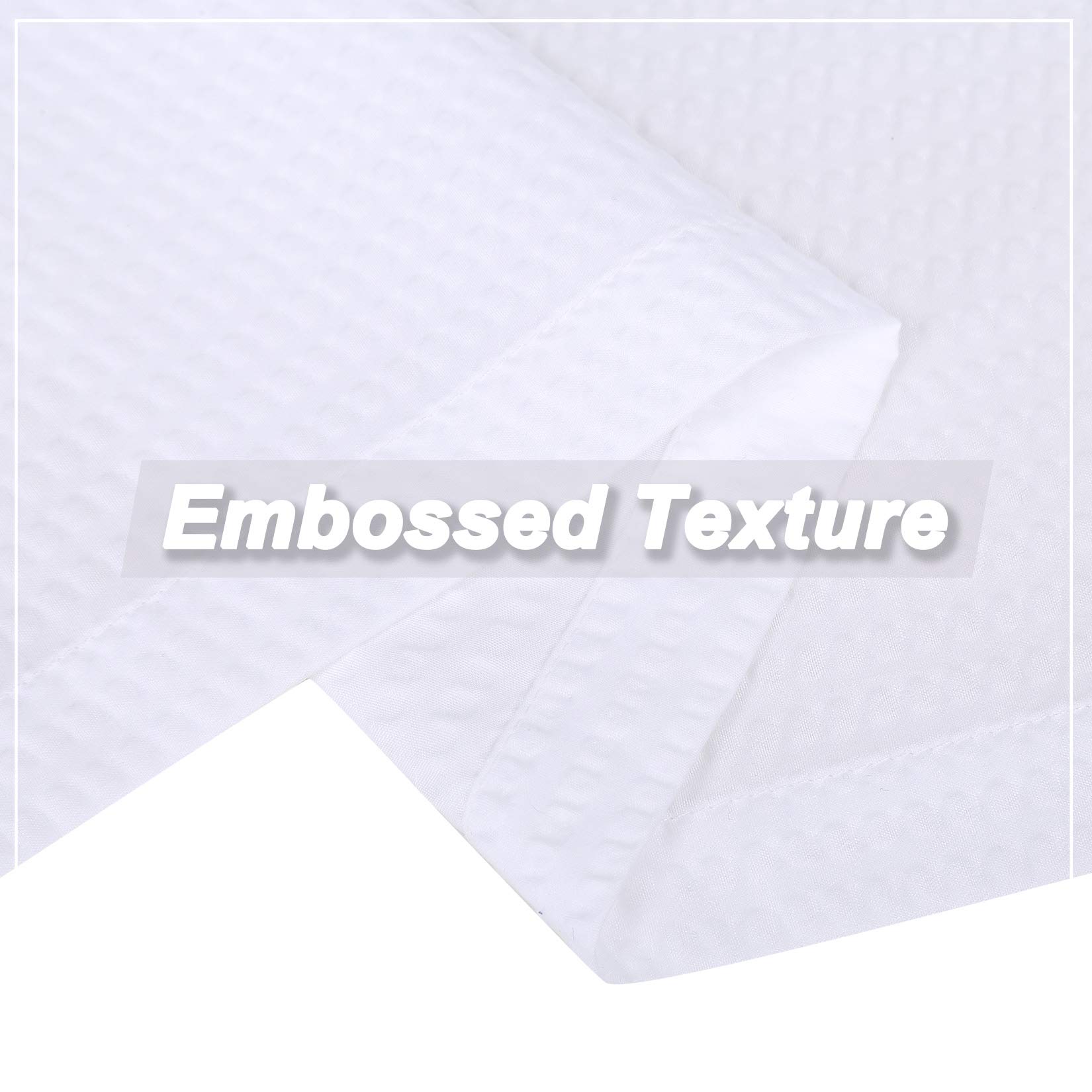 CAROMIO Tier Curtains 36 Inch Length, Embossed Textured Soft Microfiber Rod Pocket Short Cafe Kitchen Curtains Bathroom Window Curtains, White, 30" Wx36 Lx2