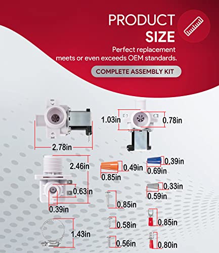 Replacement for Hoshizaki 3U0111-01 Water Valve, 120V, 60HZ, w/Mounting Nuts, J248-030