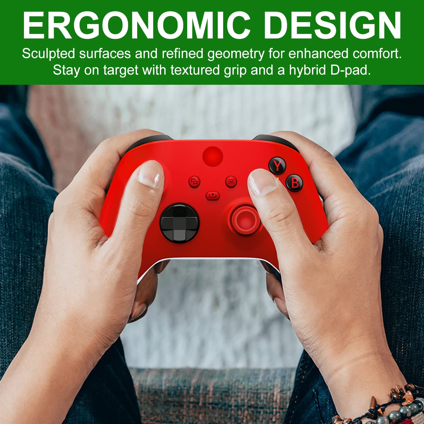 Controller for Xbox One, Replacement for Xbox Controller, Compatible with Xbox Series X|S and Windows 10/11, Support Custom Mapping, with 3.5mm HiFi Headset Jack/Dual Motors/ 6-Axis Gyroscope