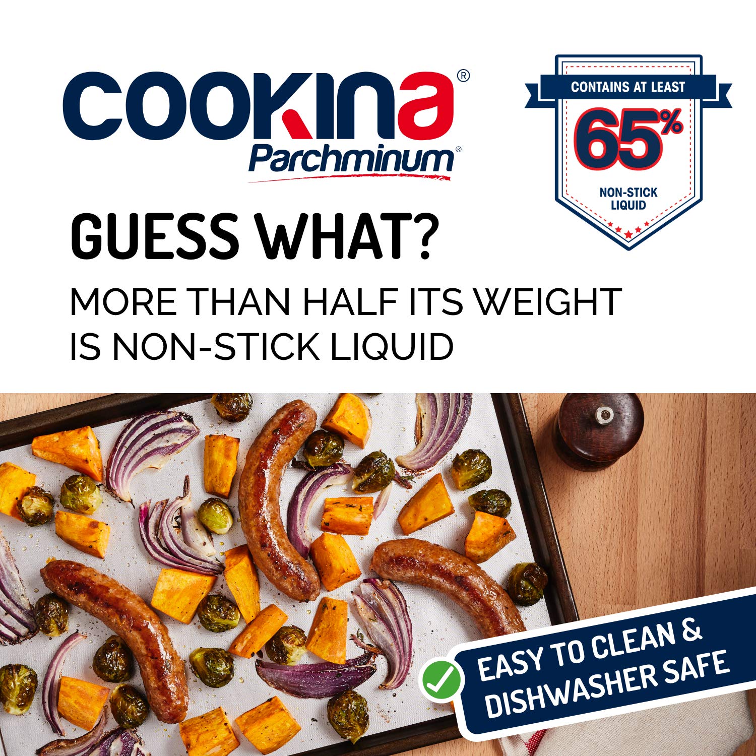COOKINA Parchminum Reusable Presentation and Cooking Mat - 100% Non-Stick, Easy to Clean Cooking Sheet for Gas, Electric, Toaster and Convection Ovens