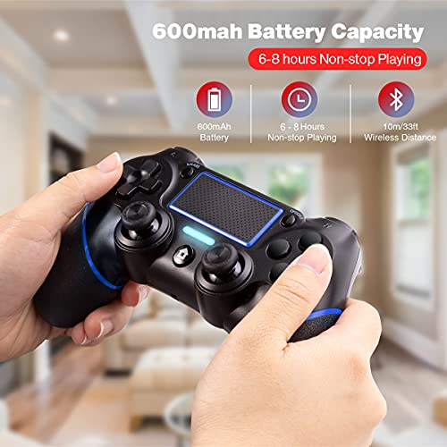 PPCgrop Wireless PS4 Controller Remote Controller Compatible with PS4/Slim/Pro, Wireless Gams Controller with Dual Vibration, 6-Axis Motion, Audio Function, Mini LED Indicator