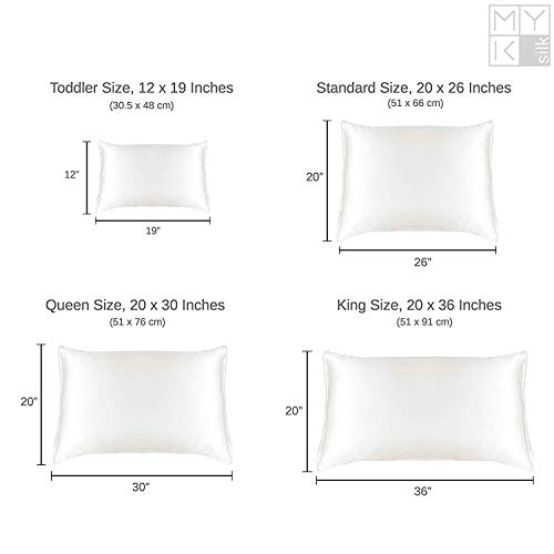 MYK Silk - Natural Silk Pillowcase with Cotton Underside for Hair and Facial, 19 Momme Navy Blue King