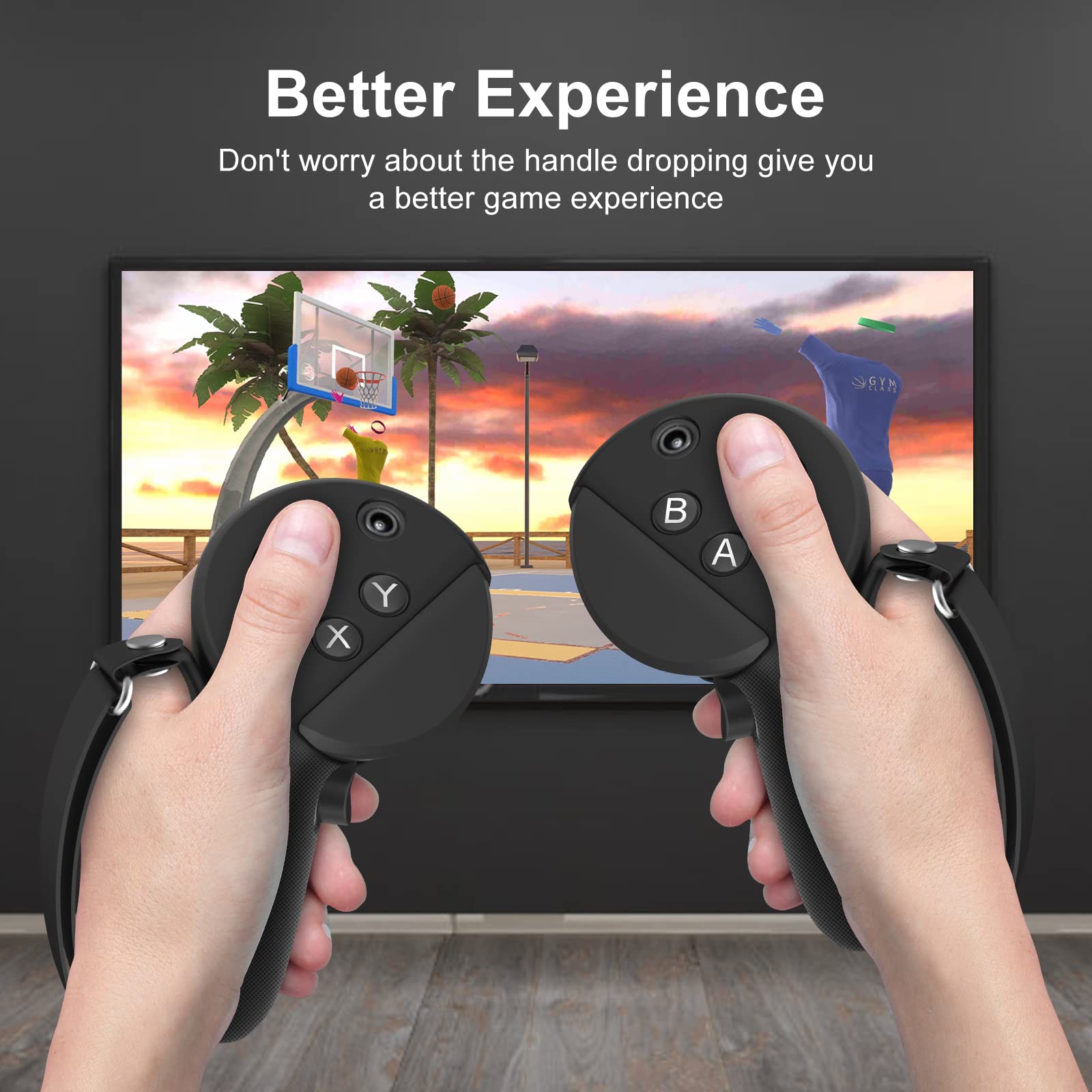 Controller Grips Cover Compatible with Oculus Meta Quest Pro Accessories, Silicone Anti-Slip Case Shell Protector for Quest Pro (Black)
