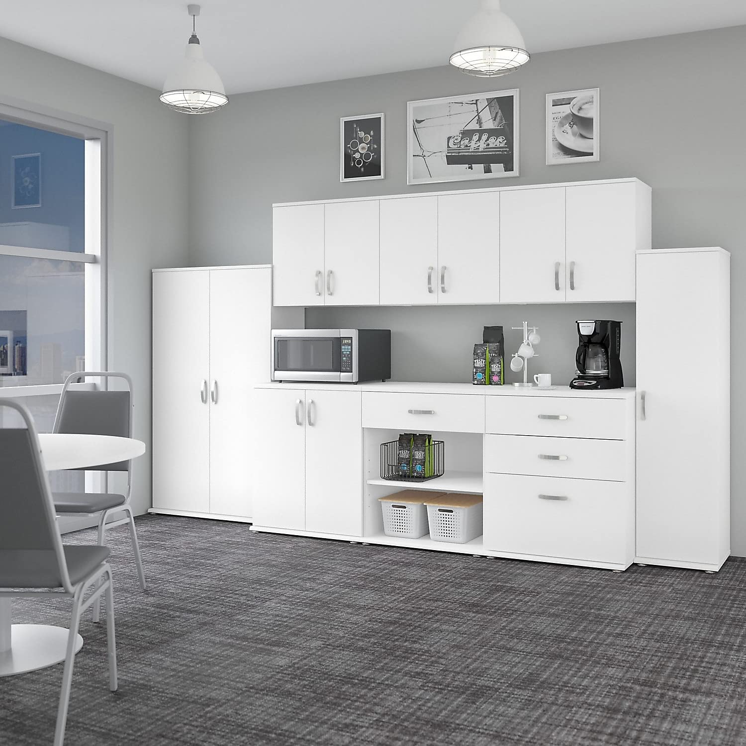Bush Business Furniture Universal 24-inch Wall Cabinet with Doors and 2 Shelves, White (UNS428WH)
