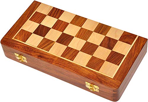 STORE INDYA Handmade Premium Wooden Magnetic Folding Chess Board Set with Storage Box -12 Inch| Travel Chess Board Game |Tournament Chess Set| Strategy Educational Board Games for Kids Adults Teens