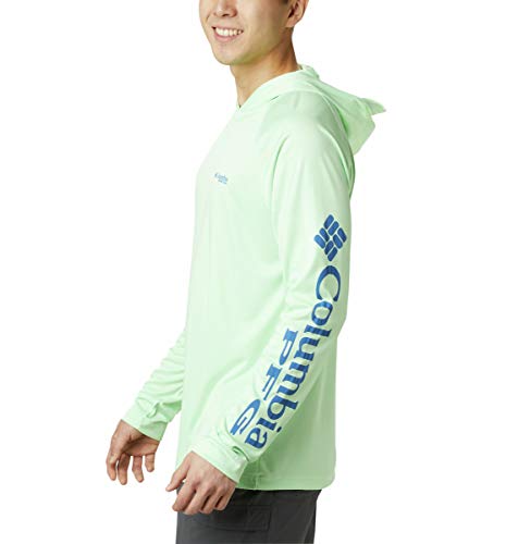 Columbia Men's Big Terminal Tackle Hoodie, Key West/Vivid Blue Logo, X-Large Tall