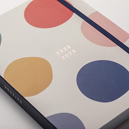 Busy B Mid Year Day a Page Diary August 2022 - August 2023. Spot A5 Daily Planner with Pen Holder, Elastic Closure and Year Planner