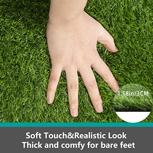 Falflor Artificial Trurf Area Rug 2.1' X 6' Grass Outdoor Rug Synthetic Grass Rug for Deck Realistic Fake Grass Turf Mat Indoor Outdoor Patio Mat Carpet Runner for Garden Balcony