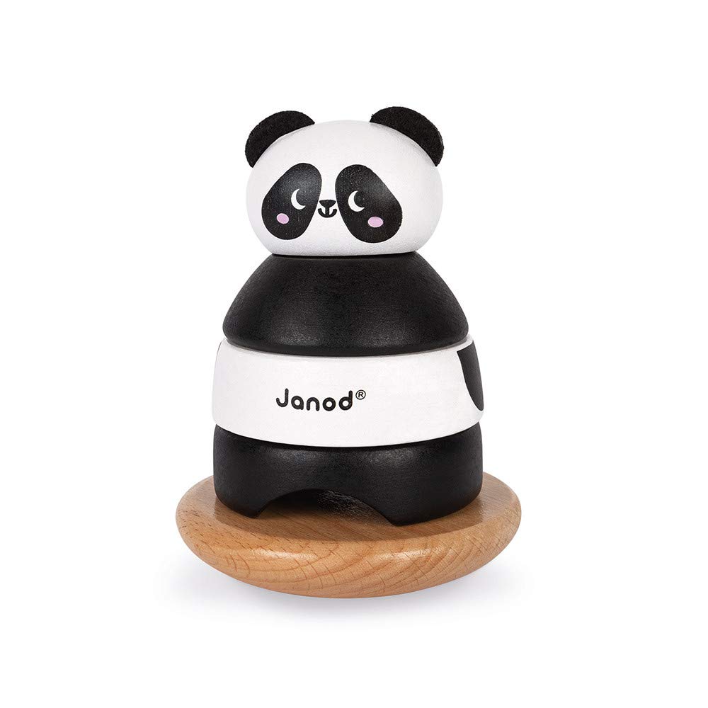 Janod Wood Panda Stacker & Roly-Poly Rocker β Ages 12+ Months - J08188