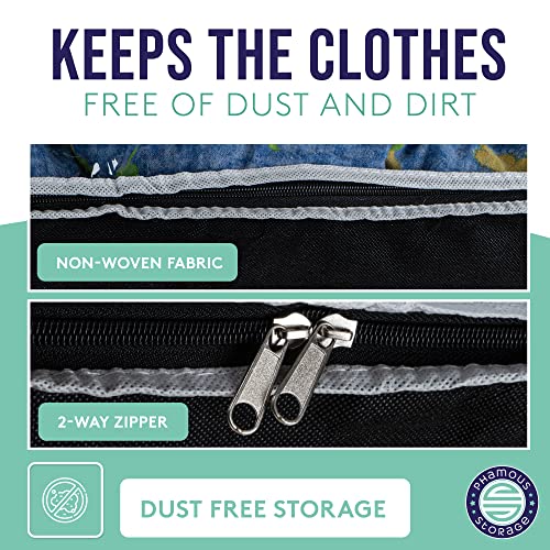 Phamous storage Under Bed Storage Containers - (Set of 2) Clothes Storage - Storage under Bed - Underbed Storage for Organizing - Under the Bed Storage - 3x Shoe Bags