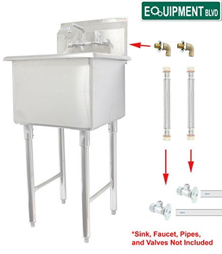 EquipmentBlvd 2 Sets of Wall Mount Faucet 1/2" NPT Tapered Brass Mounting Kit for AA Faucet, BK Resource, T&S, Fisher